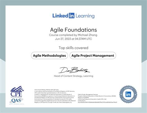 Michael Zhang On Linkedin Certificate Of Completion