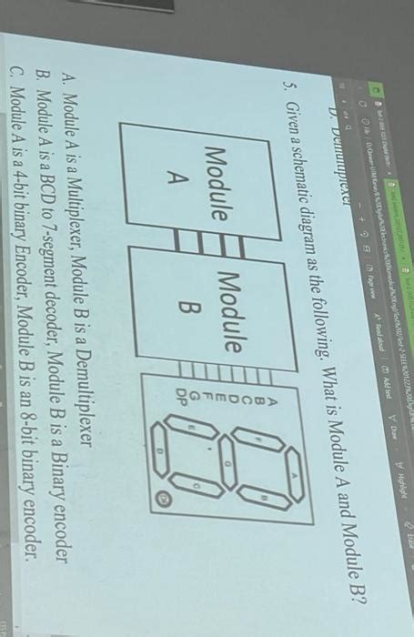 Solved 5 G A Module A Is A Multiplexer Module B Is A