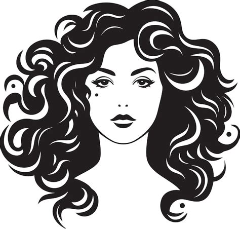 Premium Vector Curly Crown A Black Vector Womans Iconic Tresses Ebon