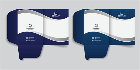 Report Cover And File Folder Design With Dark Blue Gradient Color For Your Business Business