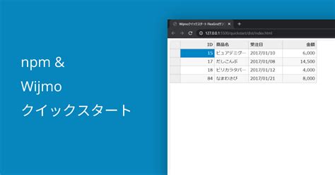 npm and wijmoクイックスタート【2022年版】 mescius devlog メシウス株式会社