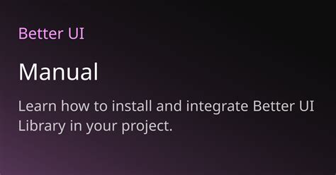 Manual Better Ui