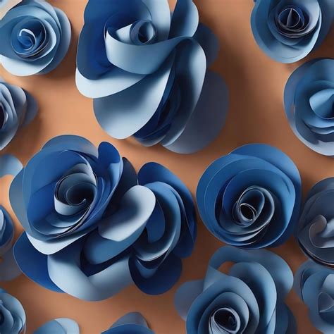 Premium Ai Image Paper Curls With Gradient Blue Shades