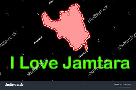 Glowing Map Jamtara Jamtara District Jharkhand Stock Vector Royalty