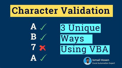 3 Techniques For Character Validation In Vba Excel Automation Pro