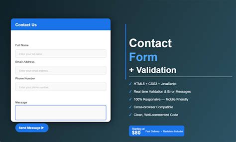 Créer Un Formulaire De Contact Responsive Avec Validation En Html Css