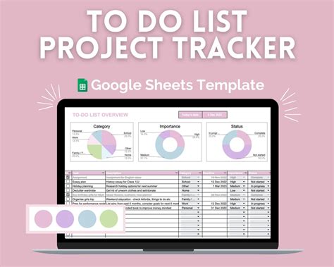To Do List And Project Tracker Template Simple Task Overview Daily Weekly Monthly Organisation