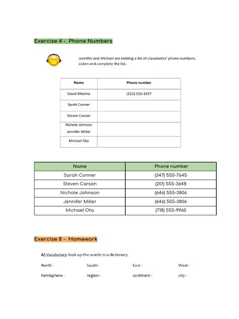 exercises lesson 1 pdf