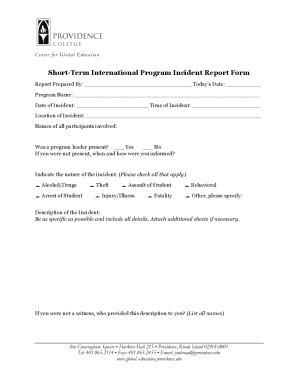 Fillable Online 12 Free Incident Report Form TemplatesSafetyCultureIncident Report Examples