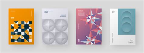 추상적인 기하학적 구성 그림이 있는 포스터 컬렉션입니다 0명에 대한 스톡 벡터 아트 및 기타 이미지 0명 3차원 형태 A4 용지 Istock