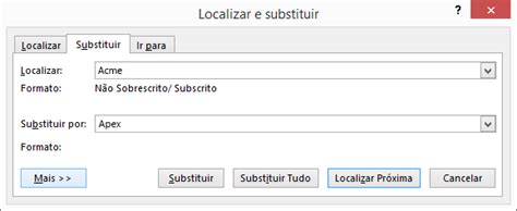 localizar e substituir texto em uma mensagem de email ou item suporte