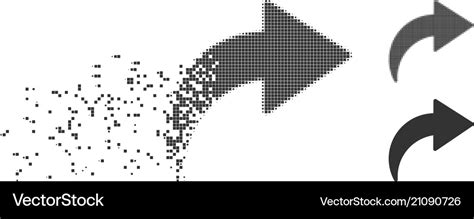 Moving Pixel Halftone Redo Icon Royalty Free Vector Image