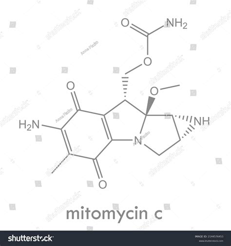 Mitomycin C Structure Chemotherapy Drug Molecule Stock Vector Royalty Free 2144576453