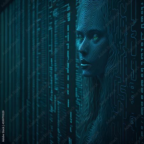Artificial Intelligence Women Ai Face In Data Sharing Biometric