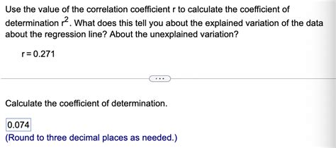 Solved Use The Value Of The Correlation Coefficient R To Chegg