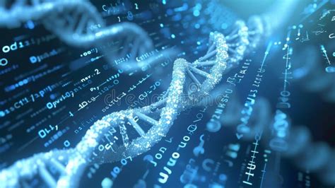 dna double helix with binary code background in digital science concept