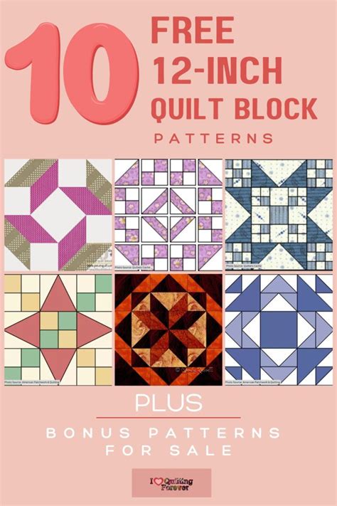 Top 10 Free 12 Inch Quilt Block Patterns 10 Bonus Patterns For Sale