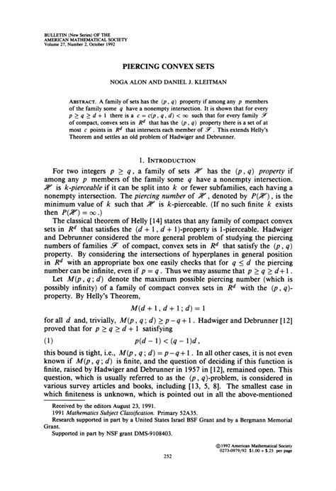 PDF Piercing Convex Sets