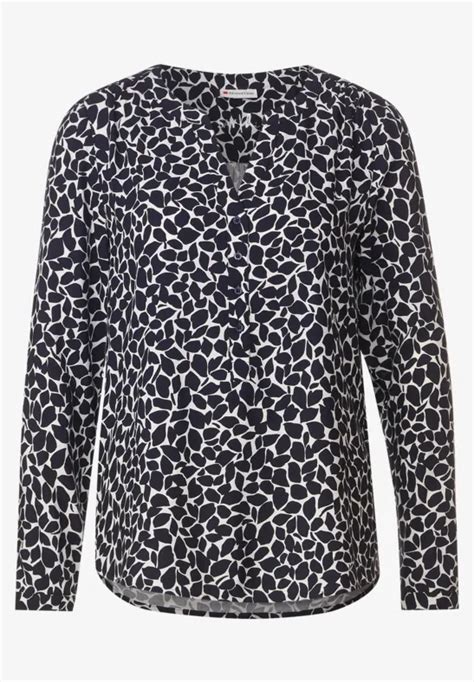 Street One Viskose Bluse Mit Print F R Damen In Blau Bamika Street One