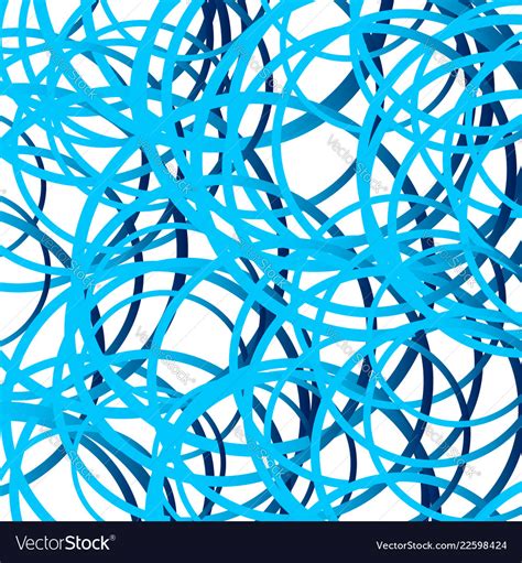 Random Squiggle Lines Intersecting Random Circles Vector Image