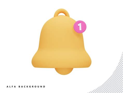 Premium Psd 3d Rendering Notification Bell Icon