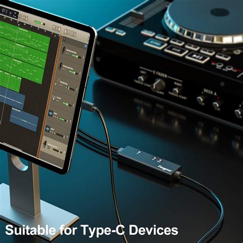 USB C MIDI Cable With Type C To USB Adapter Fasgear 6ft Type C To In Out MIDI Cable For Music