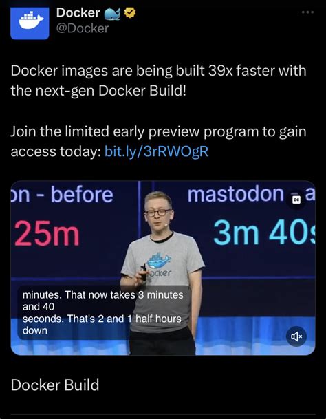 Namkat Cedrick On Linkedin Docker Inc Next Crazy Build Feature 39x Faster From 2hrs 25mns