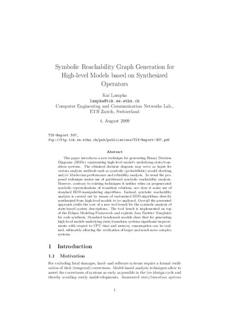 Pdf Symbolic Reachability Graph Generation For High Level Models