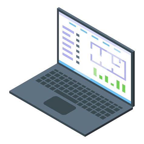 Premium Vector Isometric Laptop With Business Analytics Display