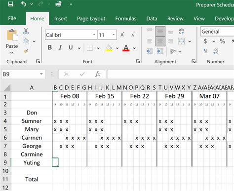 How To Add A Column Of Xs Rexcel