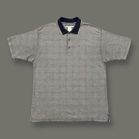 Vintage Vintage Golf Polo Shirt Geometric Collared Top 90s Y2k Gray