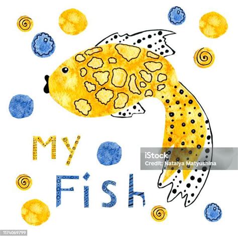 만화 물고기와 편지와 그림입니다 해양 포유류의 무리와 손 그리기 어린이 제품 인쇄 직물 배경 화면 의류 섬유 포장 심플한 모노