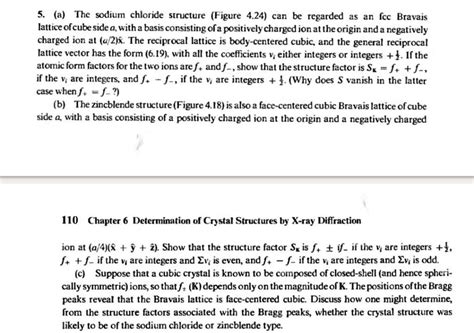 Solved The Sodium Chloride Structure Figure 4 24 Can Be Regarded As An