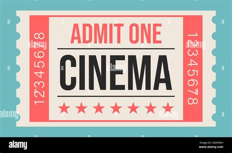Retro Ticket Vintage Old Style Classic Cinema Ticket Vector