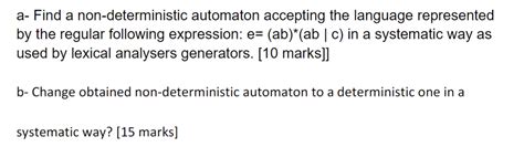 Solved A ﻿find A Non Deterministic Automaton Accepting The