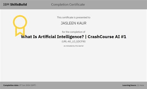Jasleen Kaur On Linkedin Certificate Achievement Ai Crashcourse