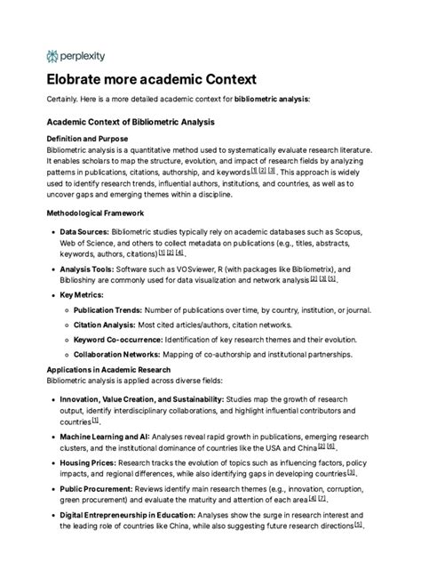 Bibilometric Ananlysis In Academics Pdf Science Methodology