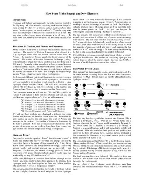 Nucleosynthesis How Stars Make New Elements