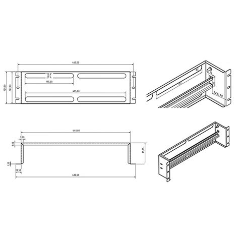 Hyperline: BPB19-PS-3U-RAL7035 (437076) Панель с DIN-рейкой с ...
