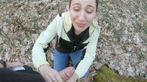 Teen Sucks In The Forest During A Snowdrop Picking Trip