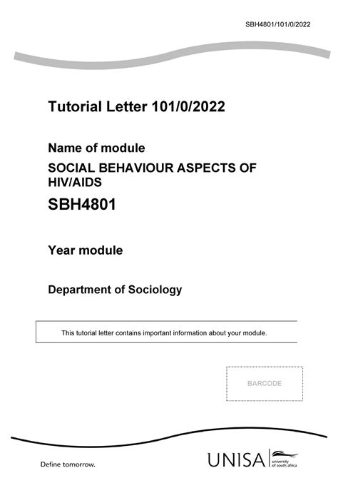 Tutorial Letter 101 Both For Sbh4801 Sbh4801 101 0 Tutorial Letter 101 0 Name Of Module