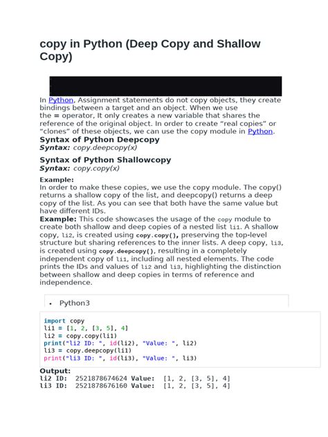 deep and shallow copy in python pdf