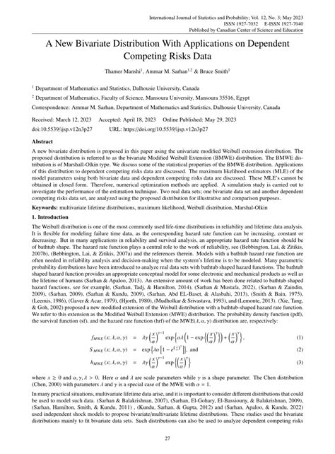 Pdf A New Bivariate Distribution With Applications On Dependent