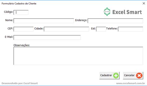 Planilha Cadastro De Clientes Em Excel Vba R 2099 Em