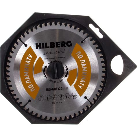 Диск пильный Industrial Ламинат (180x20 мм; 60Т) Hilberg HL180 ...