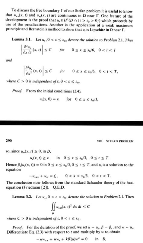 Solved To Discuss The Free Boundary Γ Of Our Stefan Problem