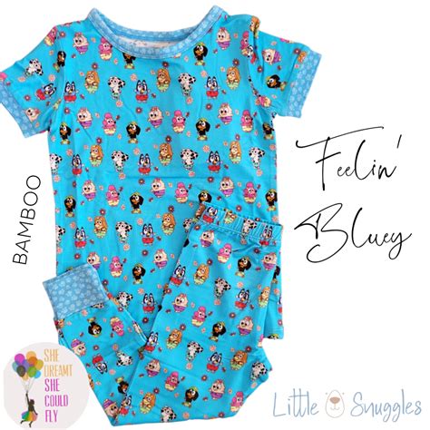 Little Snuggles Feelin Bluey Short Sleeve Pajamas She Dreamt She