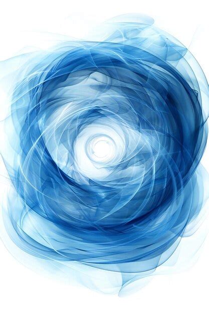 Abstract Blue Background With Ovalshaped Swirling Vortex White Background Premium Ai Generated