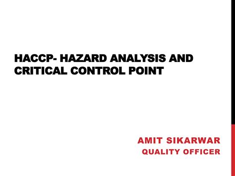 Haccp Hazard Analysis Critical Control Point Pdf
