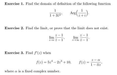 Solved Exercise 1 Find The Domain Of Definition Of The